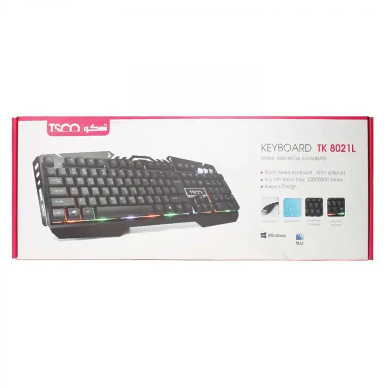 قیمت و خرید ⚡️ کیبورد مخصوص بازی تسکو مدل TK8021L - فروشگاه پاوریکا