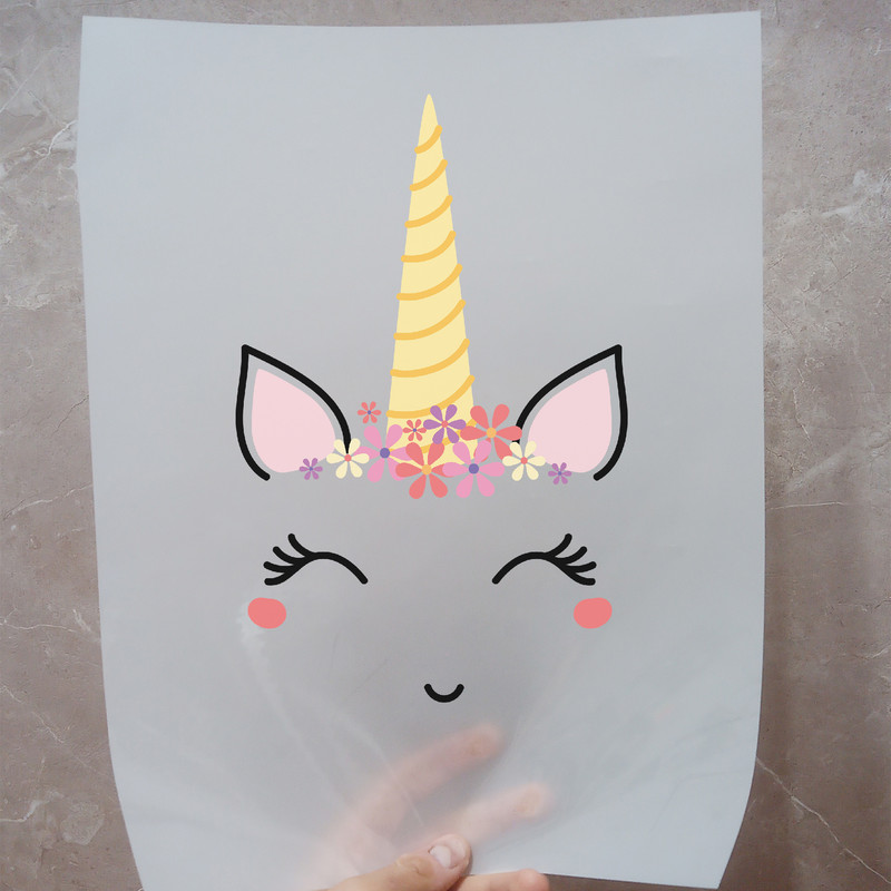 قیمت و خرید استیکر پارچه و لباس مدل dtf طرح یونیکورن کد H20.55 مجموعه 3 عددی