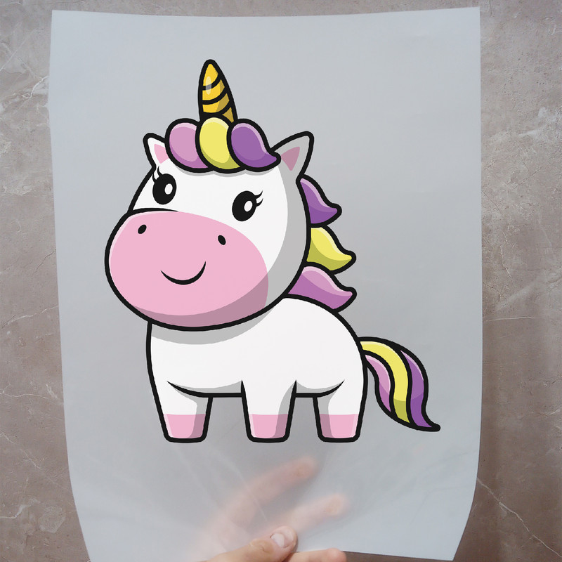 قیمت و خرید استیکر پارچه و لباس مدل dtf طرح یونیکورن کد H15.701 مجموعه 4 عددی