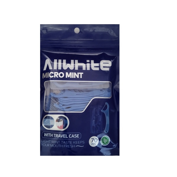 قیمت و خرید نخ دندان آل وایت مدل micro mint بسته 70 عددی