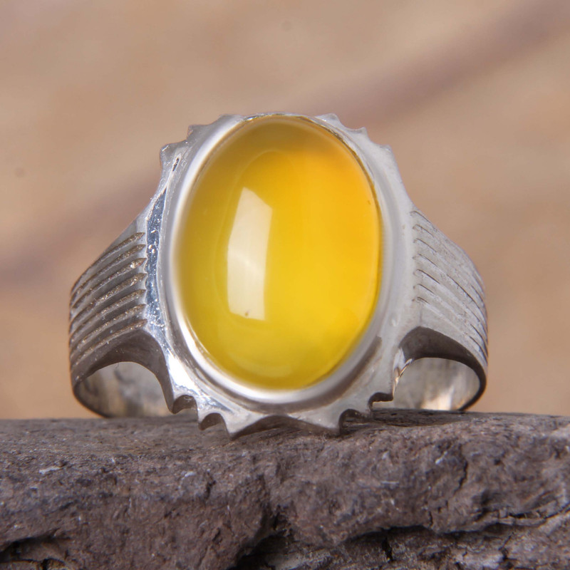 قیمت و خرید انگشتر نقره مردانه بازرگانی میلادی مدل سنگ عقیق رکاب ...