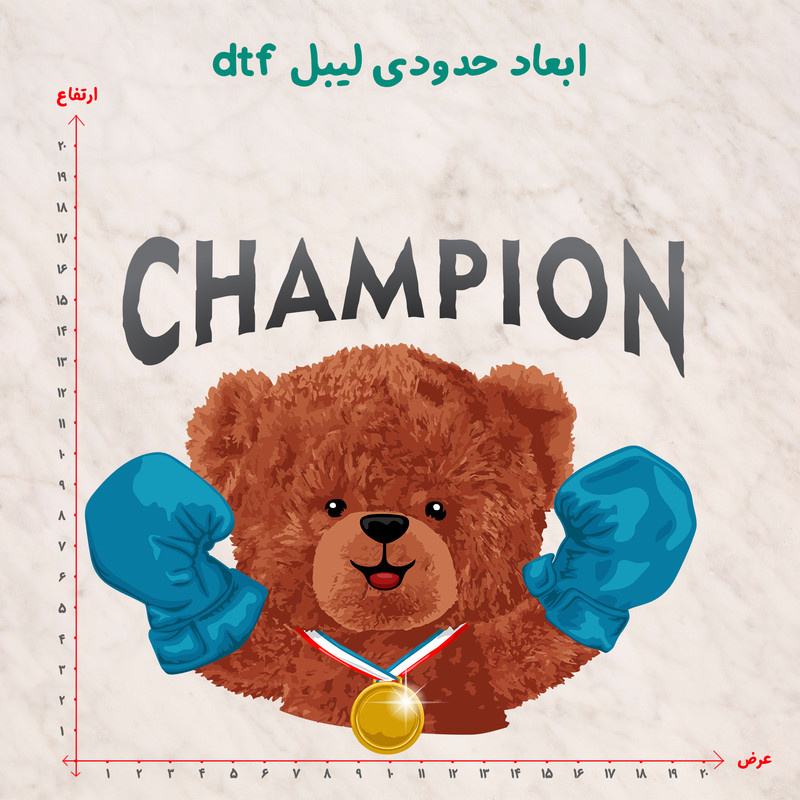 قیمت و خرید استیکر پارچه و لباس مدل dtf طرح تدی کد H20.33 مجموعه 3 عددی