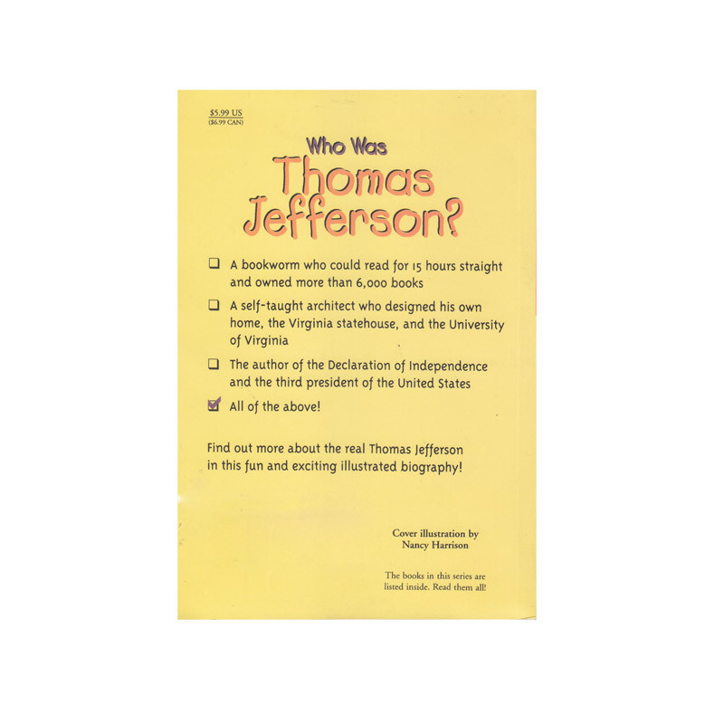 قیمت و خرید کتاب Who Was Thomas Jefferson اثر Dennis Brindell Fradin ...