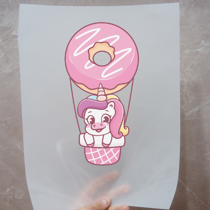 قیمت و خرید استیکر پارچه و لباس مدل dtf طرح یونیکورن کد H15.973 مجموعه 4 عددی