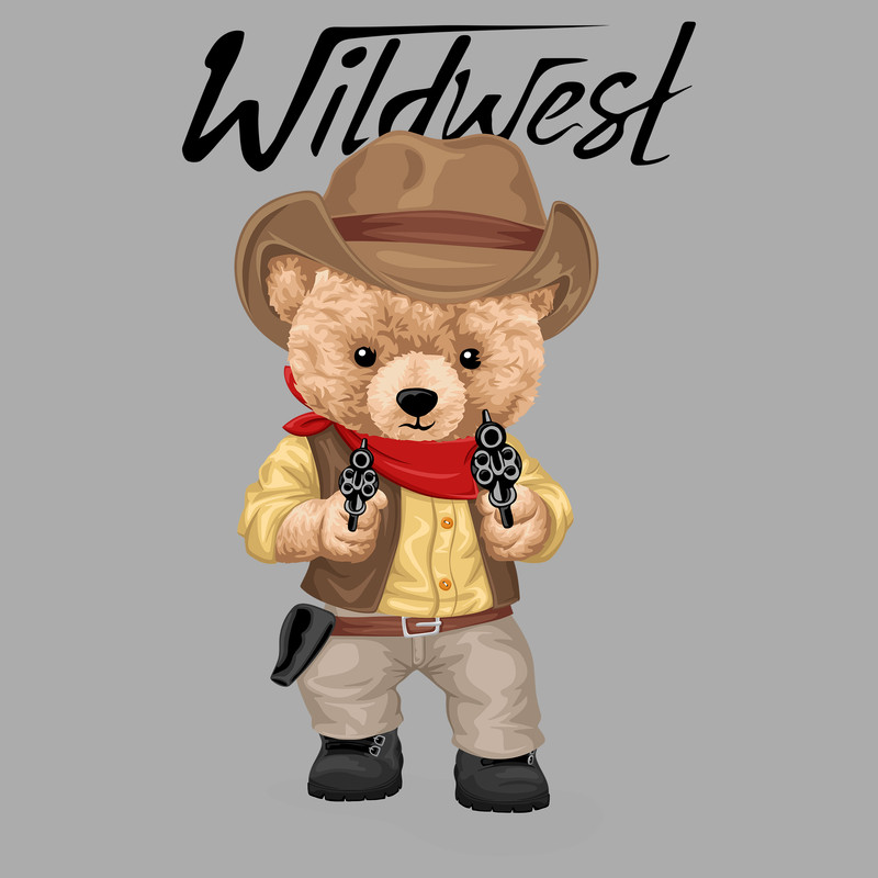 قیمت و خرید استیکر پارچه و لباس مدل dtf طرح تدی کد H20.84 مجموعه 3 عددی