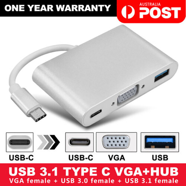 قیمت و خرید مبدل usb-c به VGA/ USB/ usb-c مدل MULTIPORT