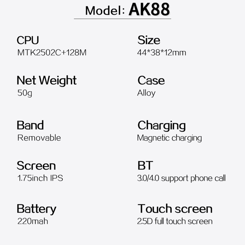 قیمت و خرید ساعت هوشمند مدل AK88
