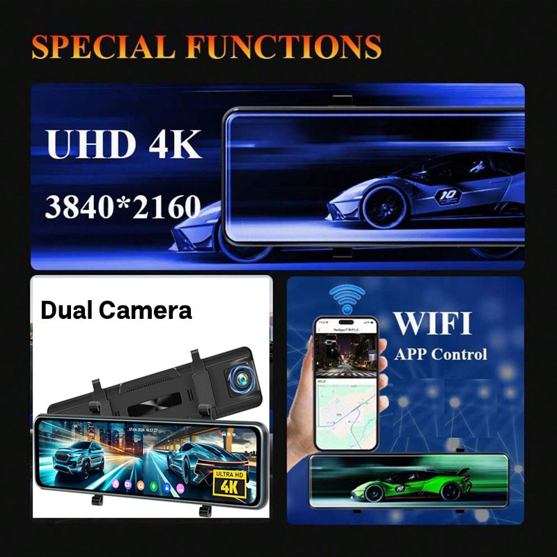 قیمت و خرید دوربین فیلم برداری ثبت وقایع خودرو مدل آینه ای لمسی RoadLens-H30D