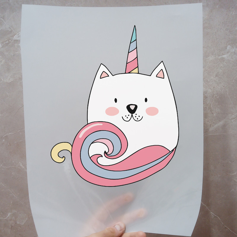 قیمت و خرید استیکر پارچه و لباس مدل dtf طرح یونیکورن کد H15.200 مجموعه 4 عددی