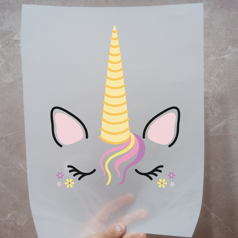 قیمت و خرید استیکر پارچه و لباس مدل dtf طرح یونیکورن کد H15.58 مجموعه 4 عددی