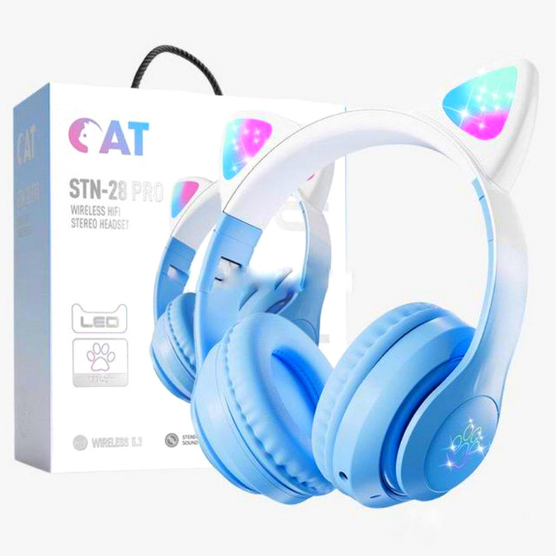 قیمت و خرید هدفون بلوتوثی طرح فانتزی گربه مدل Cat-STN-28 Pro