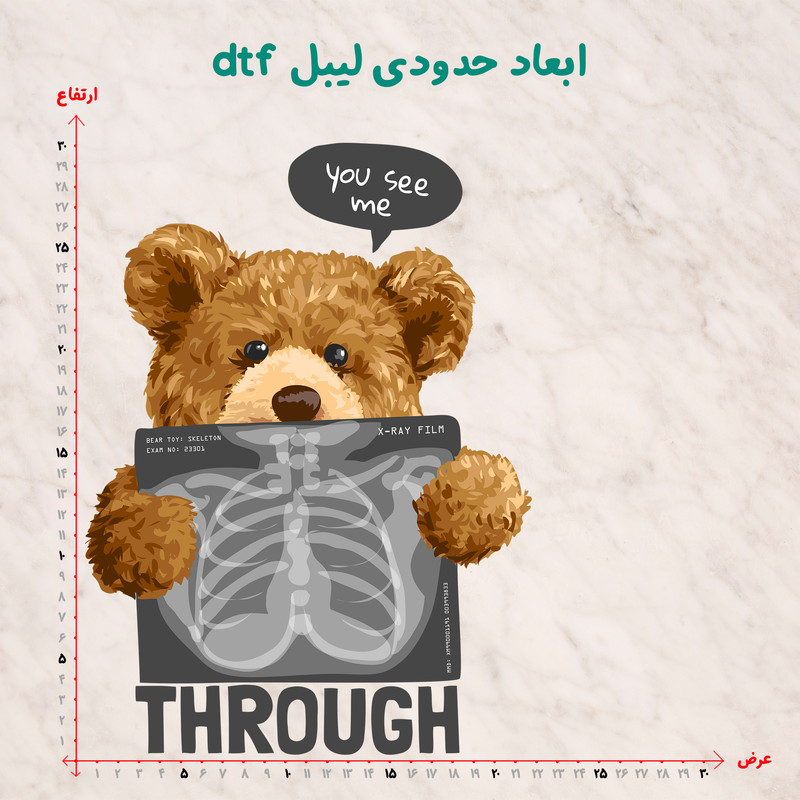 قیمت و خرید استیکر پارچه و لباس مدل dtf طرح تدی کد H30.113 مجموعه 24 عددی
