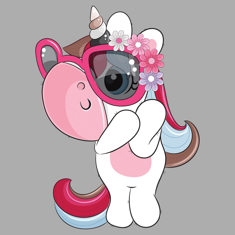 قیمت و خرید استیکر پارچه و لباس مدل dtf طرح یونیکورن کد H15.354 مجموعه 4 عددی