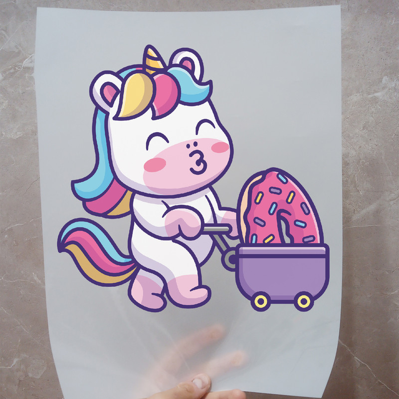 قیمت و خرید استیکر پارچه و لباس مدل dtf طرح یونیکورن کد H20.632 مجموعه 3 عددی