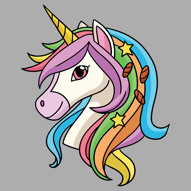 قیمت و خرید استیکر پارچه و لباس مدل dtf طرح یونیکورن کد H15.795 مجموعه 4 عددی