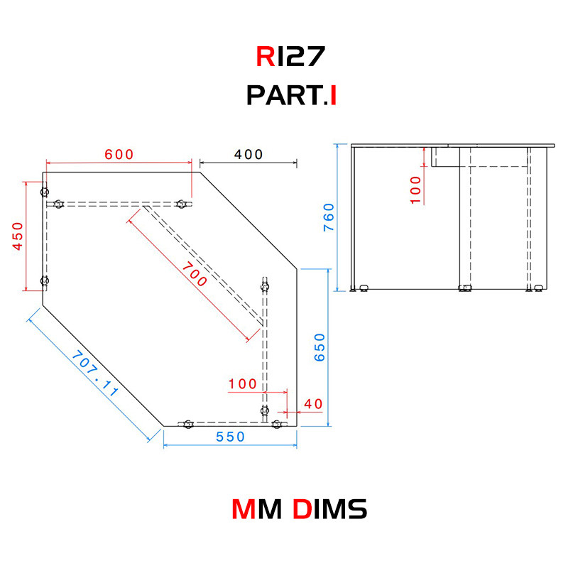 قیمت و خرید میز کامپیوتر هیراد مدل R127-MDF