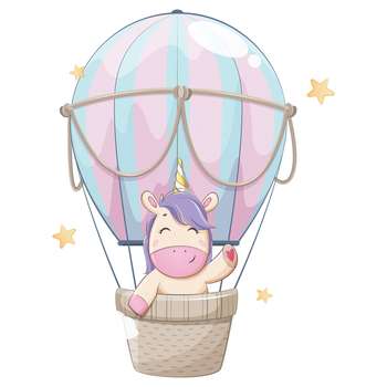 قیمت و خرید استیکر پارچه و لباس مدل dtf طرح یونیکورن کد H20.146 مجموعه 6 عددی