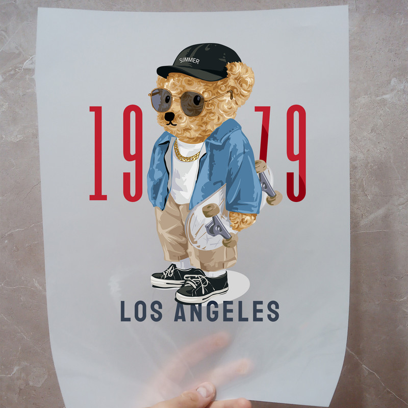 قیمت و خرید استیکر پارچه و لباس مدل dtf طرح تدی کد H15.197 مجموعه 4 عددی