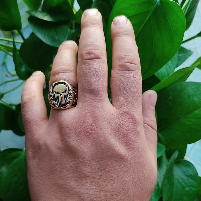 قیمت و خرید انگشتر مردانه مدل اسکلت کد SH03