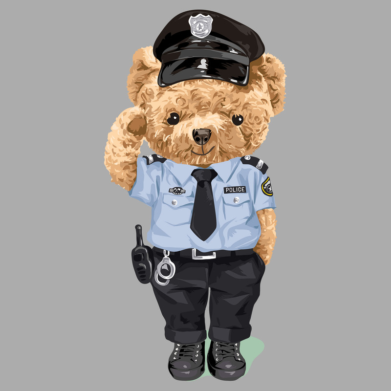 قیمت و خرید استیکر پارچه و لباس مدل dtf طرح تدی کد H20.214 مجموعه 3 عددی