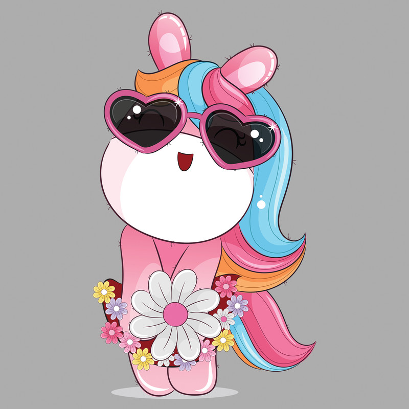 قیمت و خرید استیکر پارچه و لباس مدل dtf طرح یونیکورن کد H15.357 مجموعه 4 عددی