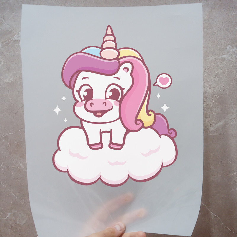 قیمت و خرید استیکر پارچه و لباس مدل dtf طرح یونیکورن کد H20.1016 مجموعه 3 عددی