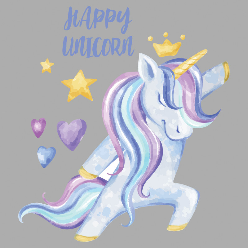 قیمت و خرید استیکر پارچه و لباس مدل dtf طرح یونیکورن کد H20.154 مجموعه 6 عددی