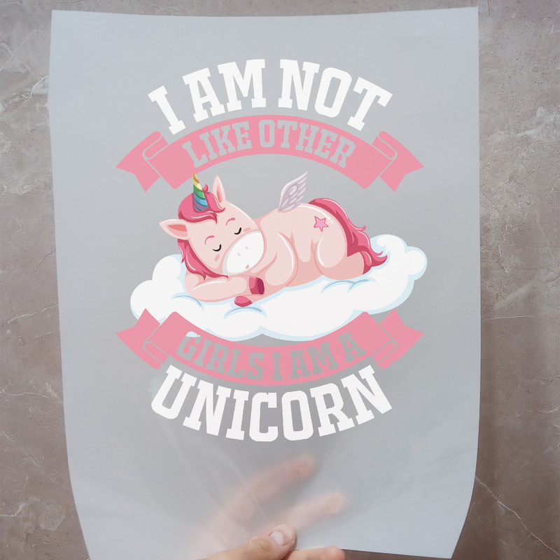 قیمت و خرید استیکر پارچه و لباس مدل dtf طرح یونیکورن کد H15.165 مجموعه 4 عددی