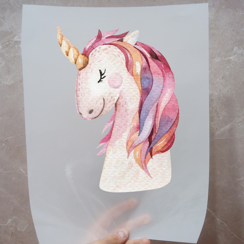 قیمت و خرید استیکر پارچه و لباس مدل dtf طرح یونیکورن کد H20.480 مجموعه 6 عددی