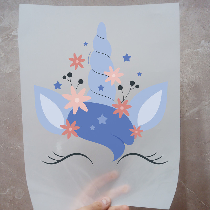 قیمت و خرید استیکر پارچه و لباس مدل dtf طرح یونیکورن کد H15.36 مجموعه 4 عددی