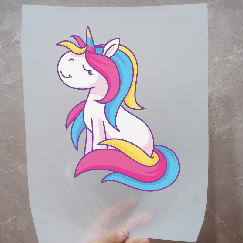 قیمت و خرید استیکر پارچه و لباس مدل dtf طرح یونیکورن کد H15.614 مجموعه 4 عددی