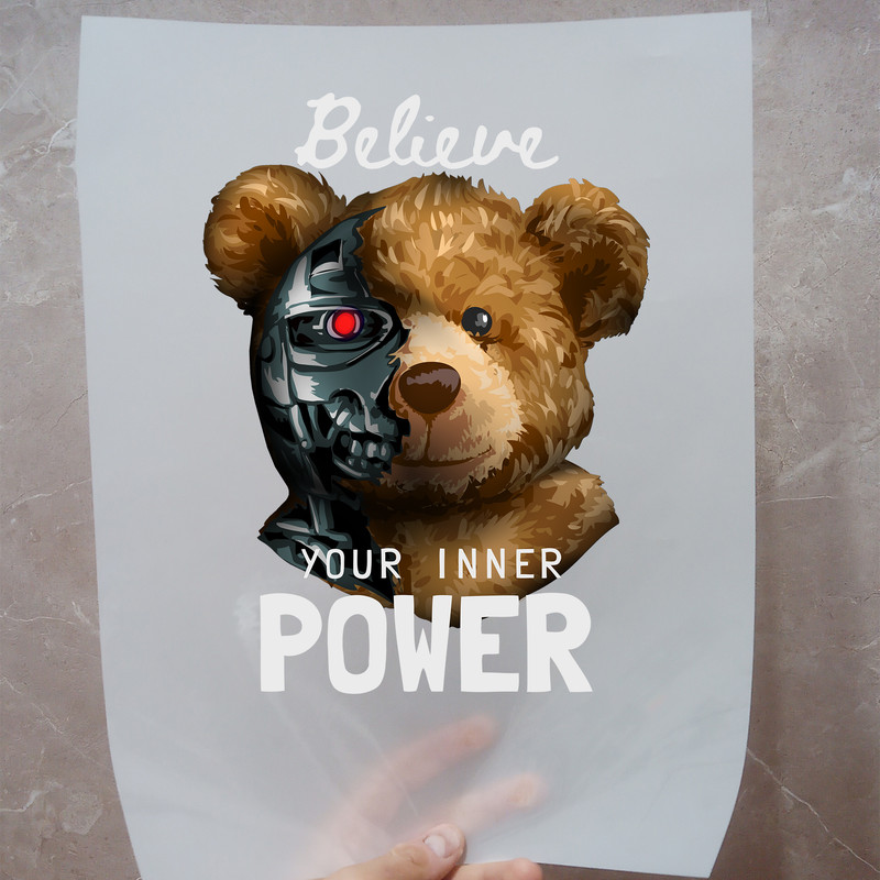 قیمت و خرید استیکر پارچه و لباس مدل dtf طرح تدی کد H20.191 مجموعه 6 عددی