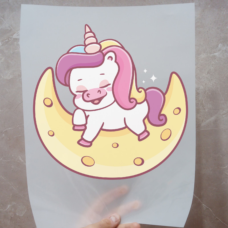 قیمت و خرید استیکر پارچه و لباس مدل dtf طرح یونیکورن کد H20.993 مجموعه 3 عددی