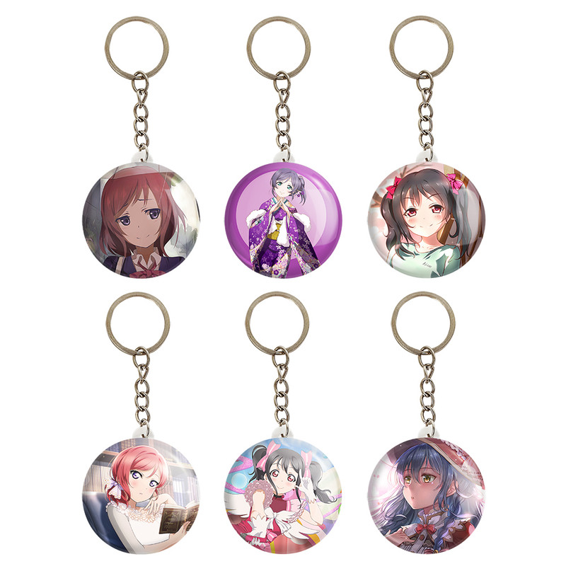 قیمت و خرید جاکلیدی خندالو مدل انیمه لاو لایو Love Live کد 1026A مجموعه 6 عددی