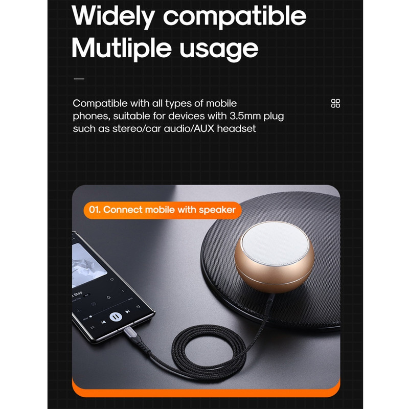 قیمت و خرید کابل تبدیل usb-C به AUX جوی روم مدل SY-A03 طول 1 متر