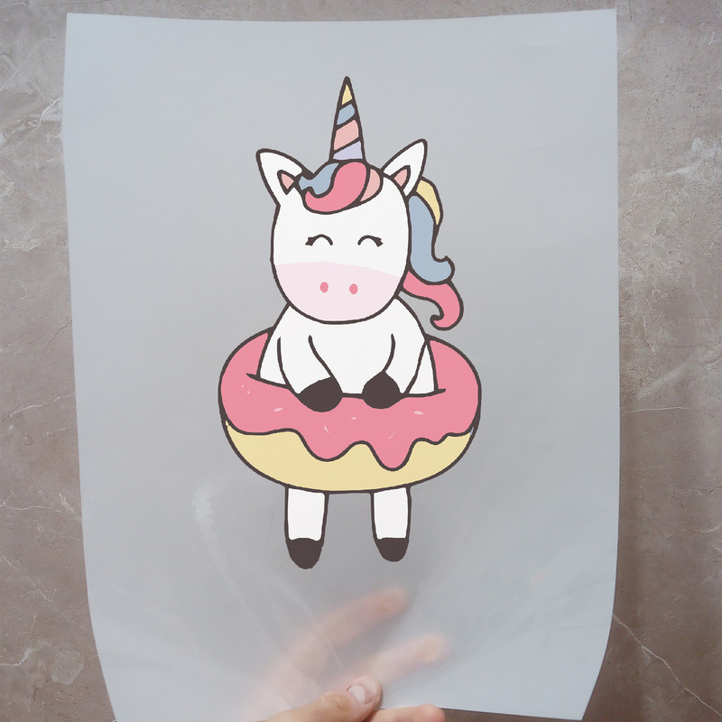 قیمت و خرید استیکر پارچه و لباس مدل dtf طرح یونیکورن کد H20.653 مجموعه 3 عددی