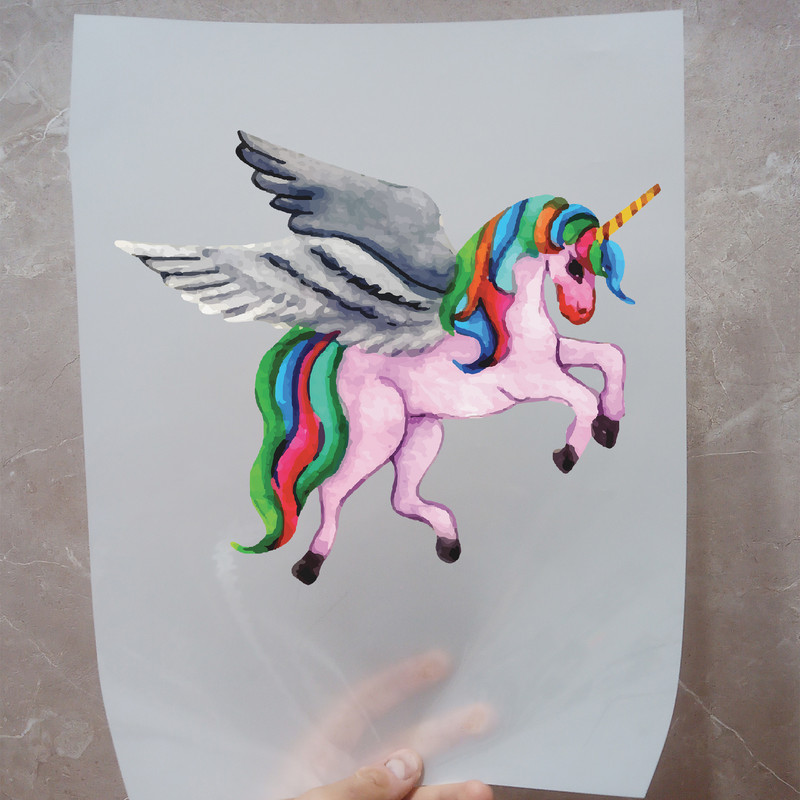 قیمت و خرید استیکر پارچه و لباس مدل dtf طرح یونیکورن کد H20.533 مجموعه 6 عددی