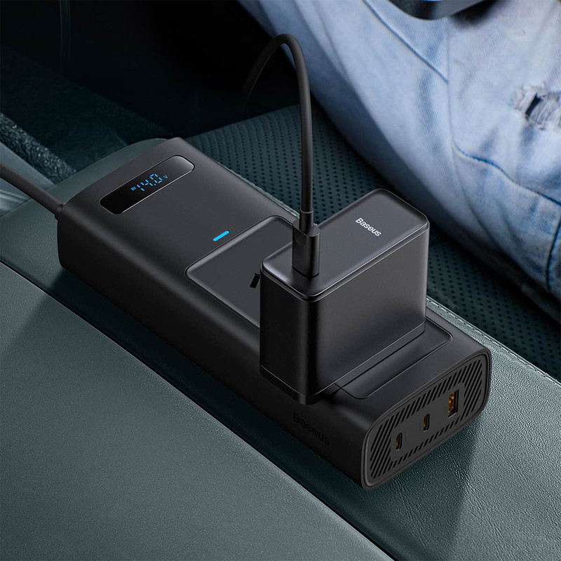 قیمت و خرید شارژر فندکی 150 وات بیسوس مدل Power Inverter Pro BS-CI15-03 به همراه مبدل خودرو