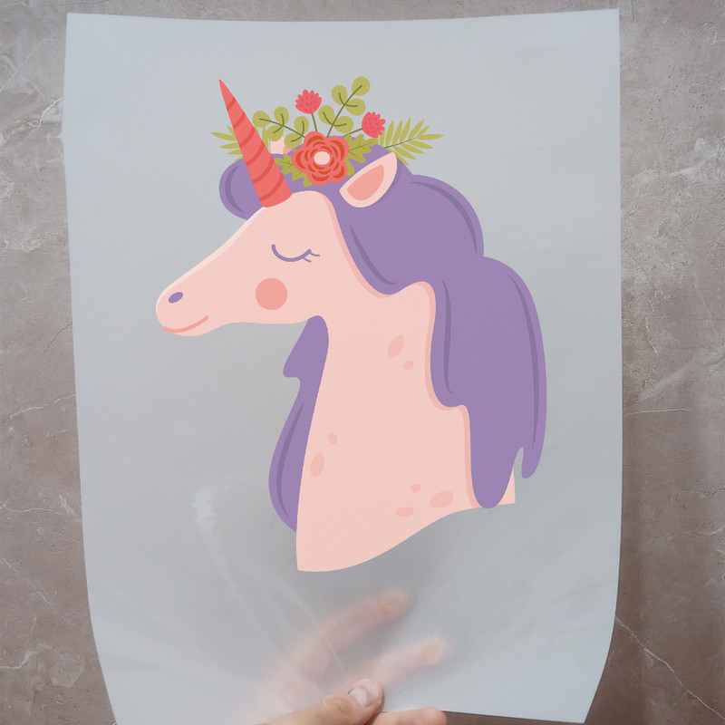 قیمت و خرید استیکر پارچه و لباس مدل dtf طرح یونیکورن کد H20.465 مجموعه 3 عددی