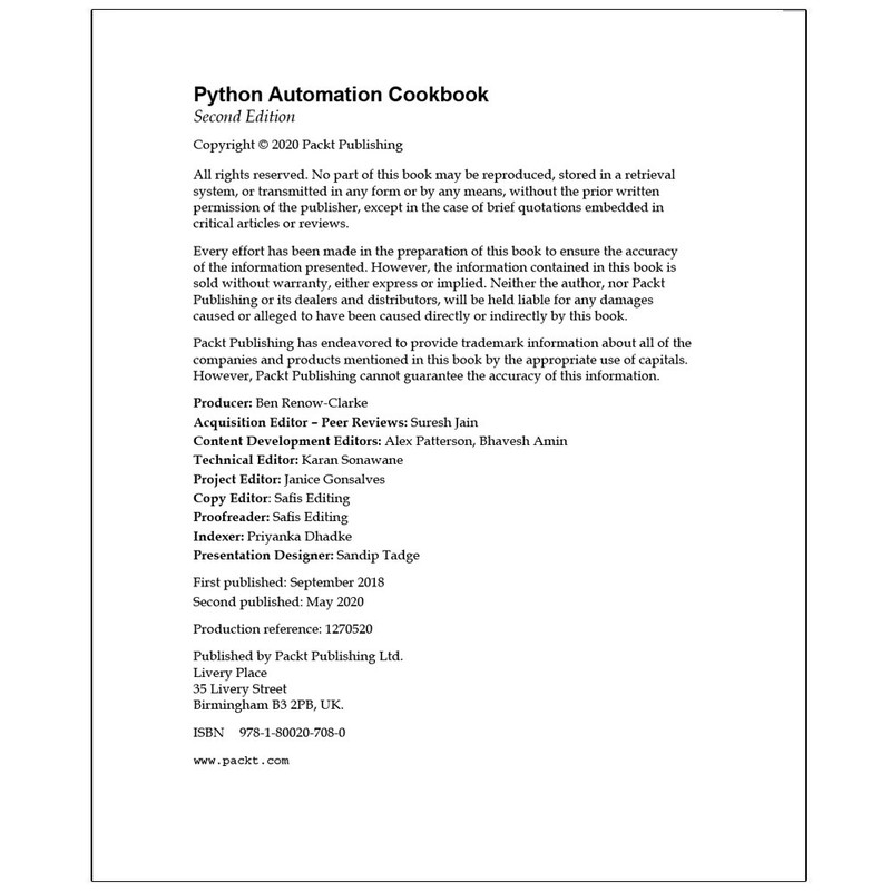 قیمت و خرید کتاب Python Automation cookbook Second Edition اثر Jaime Buelta انتشارات رایان کاویان
