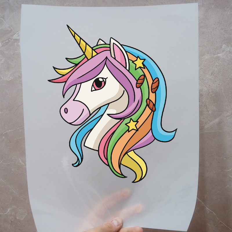 قیمت و خرید استیکر پارچه و لباس مدل dtf طرح یونیکورن کد H15.795 مجموعه 4 عددی