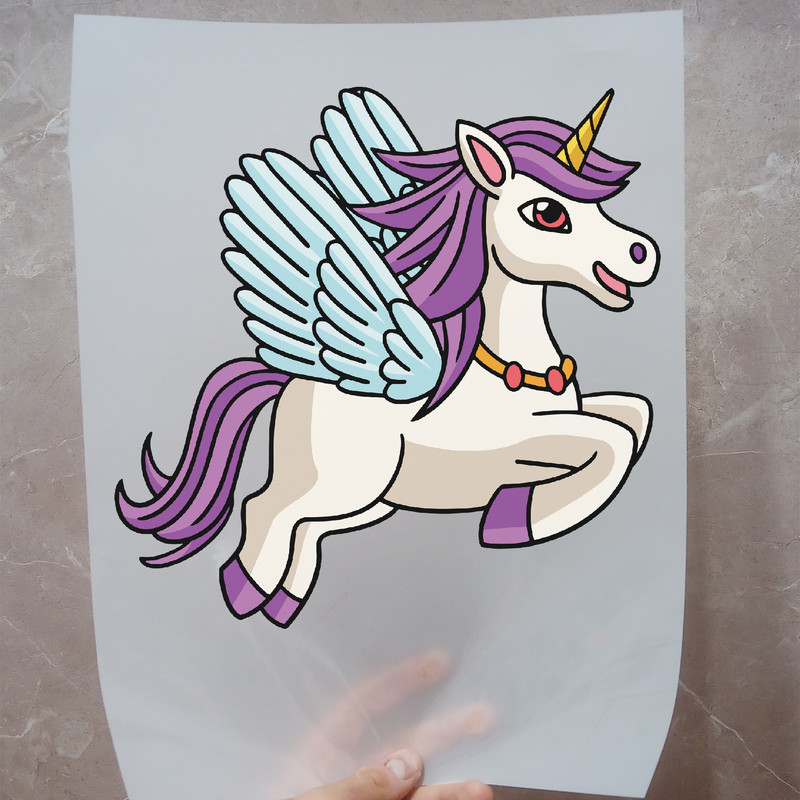 قیمت و خرید استیکر پارچه و لباس مدل dtf طرح یونیکورن کد H15.799 مجموعه 4 عددی