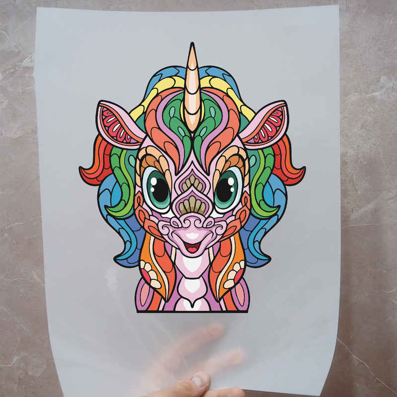 قیمت و خرید استیکر پارچه و لباس مدل dtf طرح یونیکورن کد H20.424 مجموعه 6 عددی