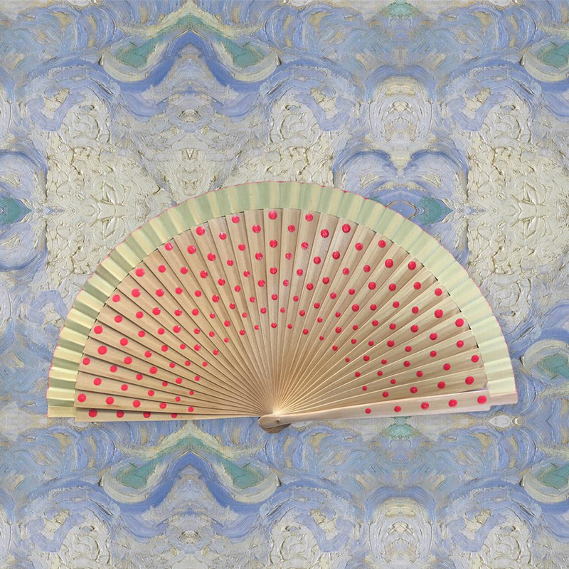 قیمت و خرید بادبزن مدل چوبی خال خالی