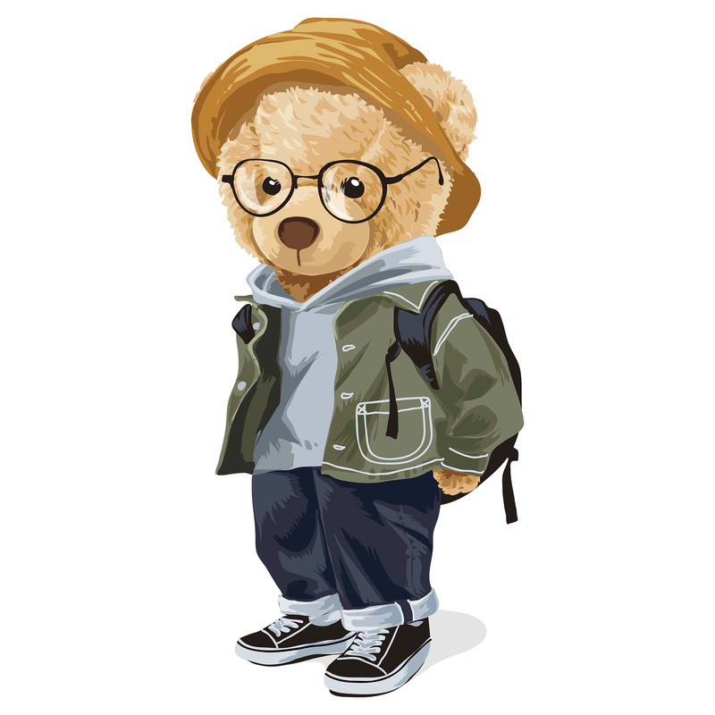 قیمت و خرید استیکر پارچه و لباس مدل dtf طرح تدی کد H15.115 مجموعه 24 عددی