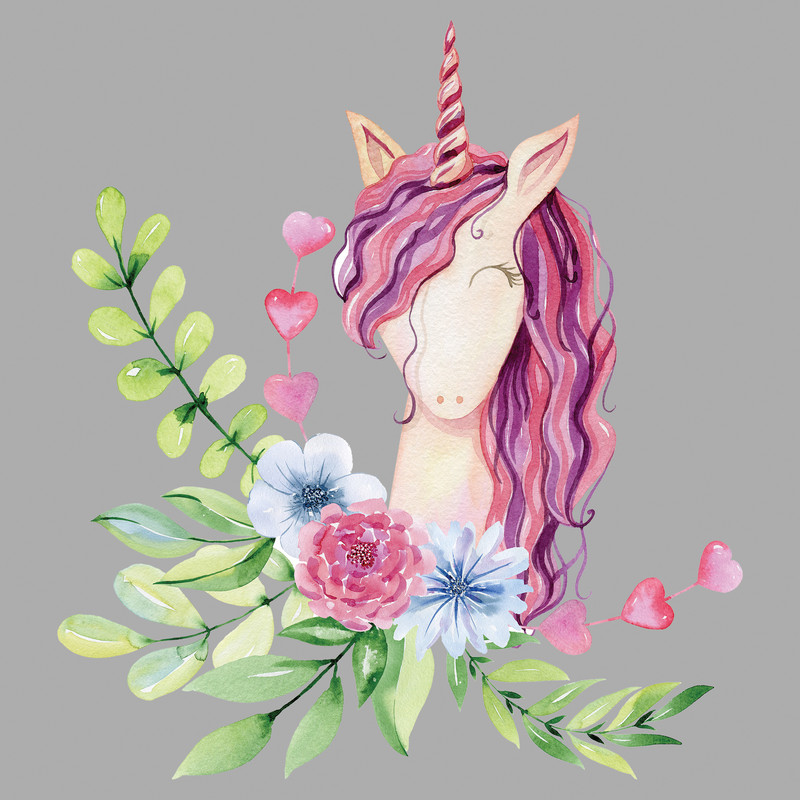 قیمت و خرید استیکر پارچه و لباس مدل dtf طرح یونیکورن کد H15.542 مجموعه 4 عددی