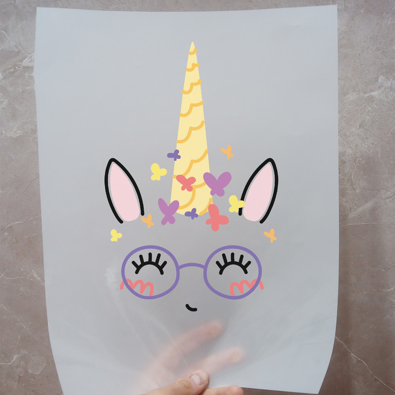 قیمت و خرید استیکر پارچه و لباس مدل dtf طرح یونیکورن کد H15.48 مجموعه 4 عددی