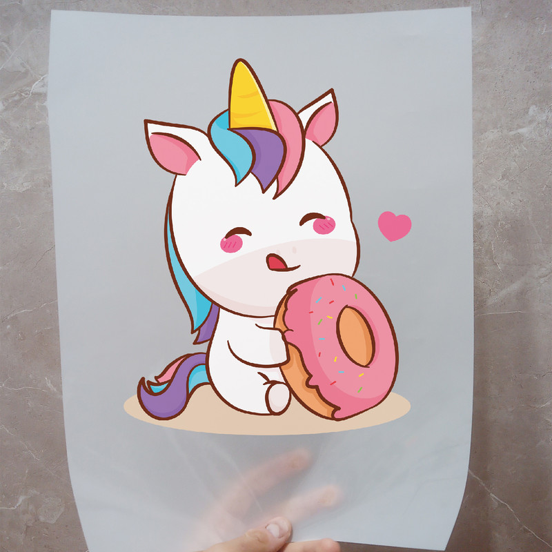 قیمت و خرید استیکر پارچه و لباس مدل dtf طرح یونیکورن کد H15.567 مجموعه 4 عددی