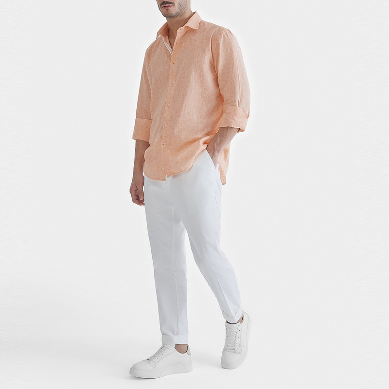 قیمت و خرید پیراهن آستین بلند مردانه کروم مدل لینن 2410138