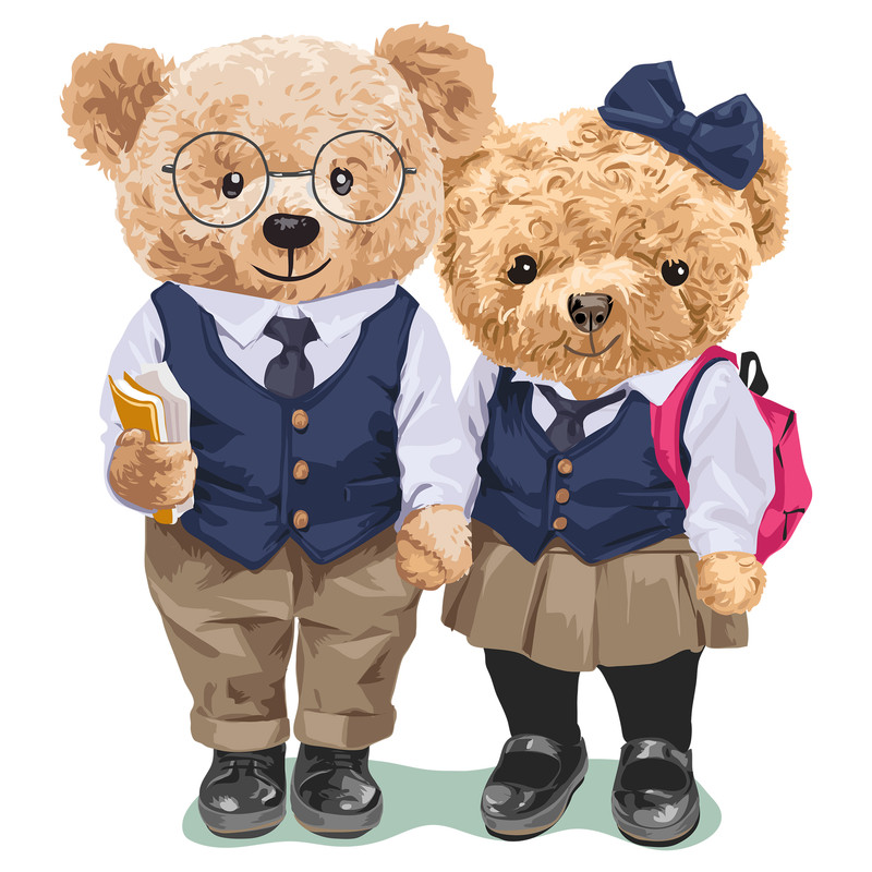 قیمت و خرید استیکر پارچه و لباس مدل dtf طرح تدی کد H15.183 مجموعه 12 عددی